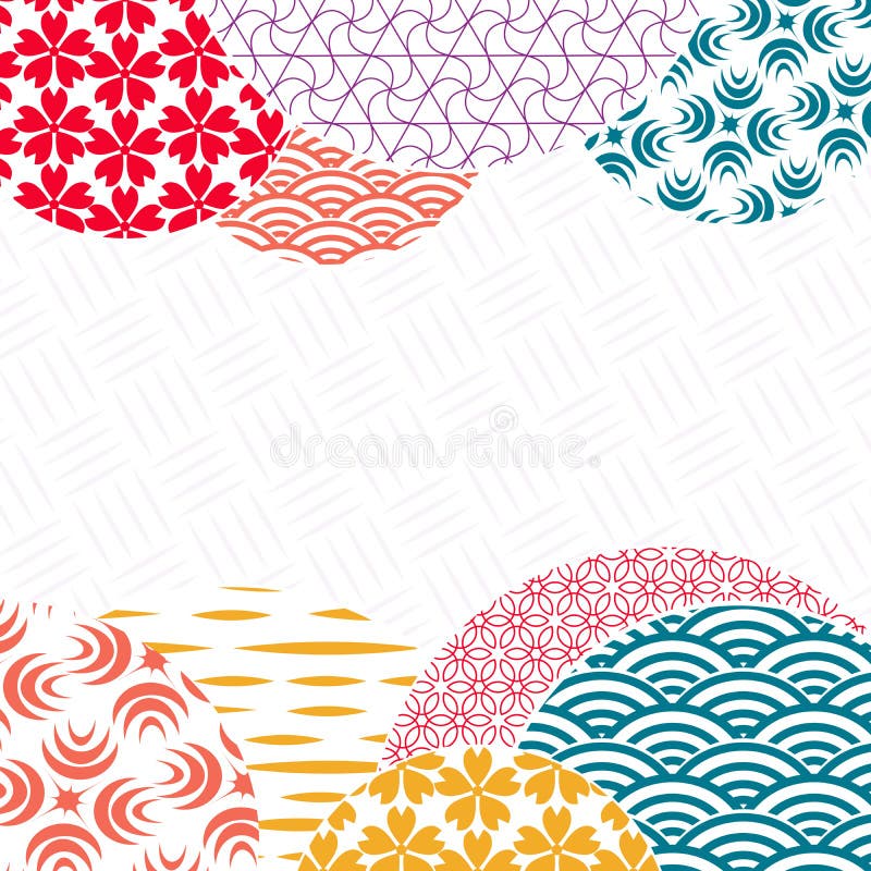 Japanese and Chinese Vector Pattern. Asian Background. Retro Style ...