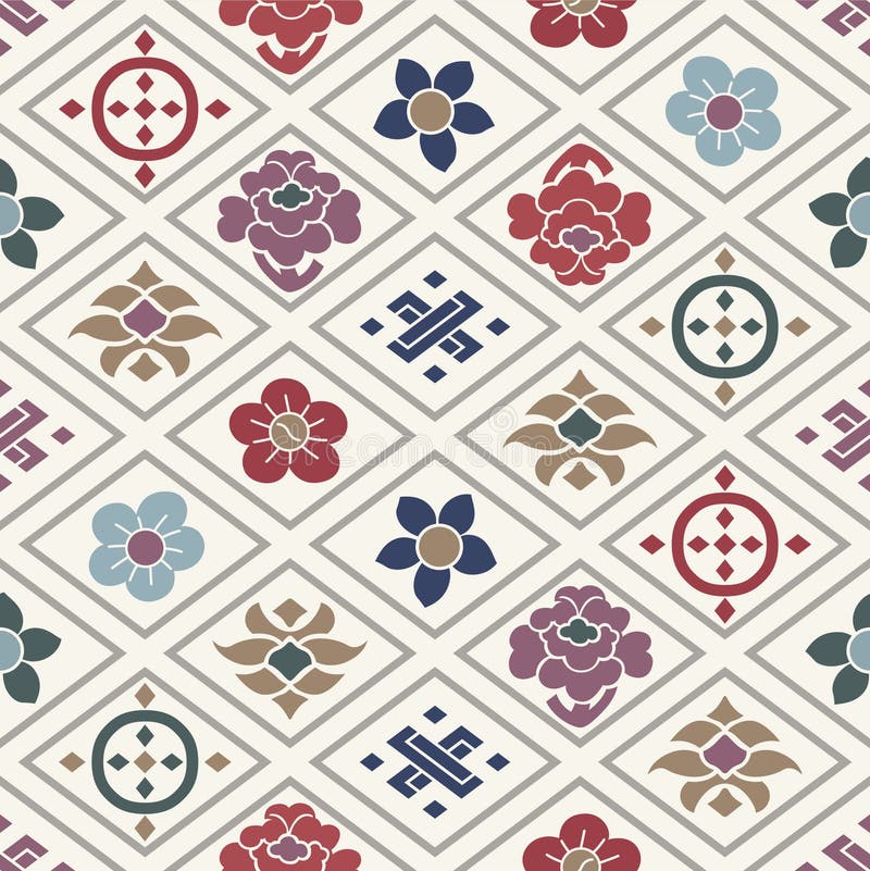 Japanese Classic Motif Diamond Vector Seamless Pattern Stock Vector ...