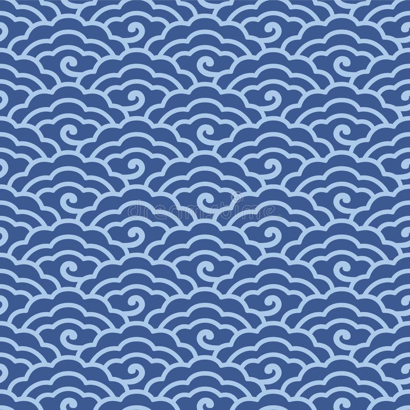 Japanese Cloud Vector and Illustration Design on Black and White ...