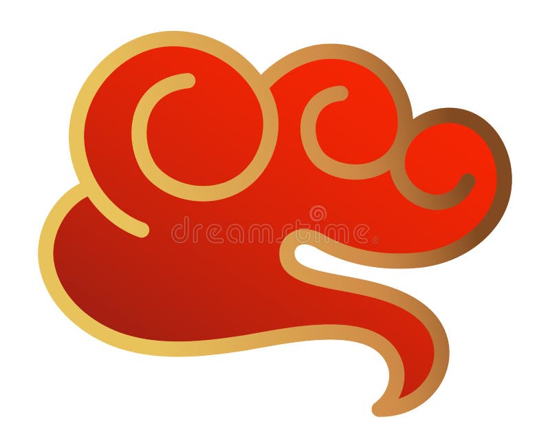 Japanese Cloud. Red Japan Wind Design Element Stock Vector ...