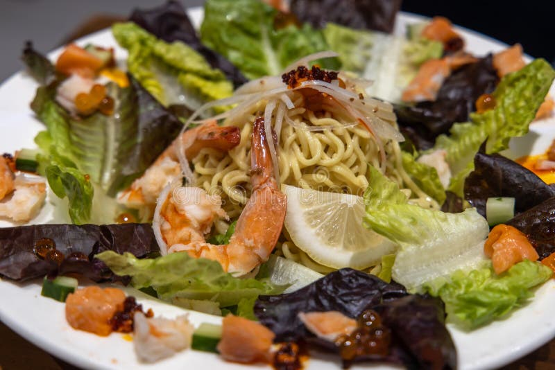 Japanese Cold Ramen Hiyashi Chuka Stock Image - Image of meal, lunch ...