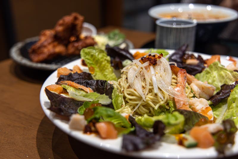 Japanese Cold Ramen Hiyashi Chuka Stock Photo - Image of lunch, dinner ...