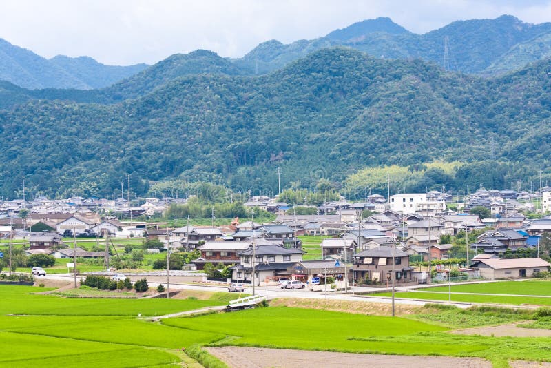 Japanese Countryside Village Scenery in Fukuoka Stock Image - Image of ...
