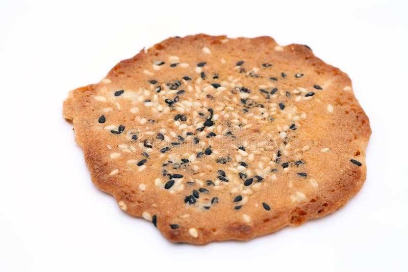 Japanese Cracker with Sesames Stock Photo - Image of biscuit, circular ...