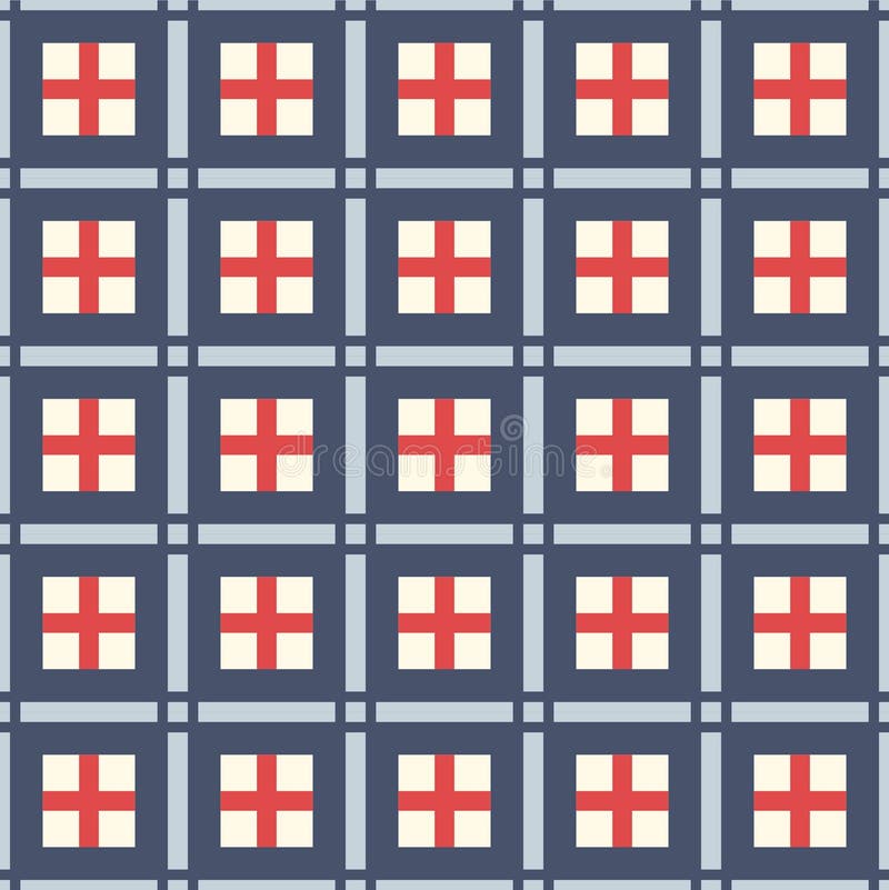 Japanese Cross Shape Checkered Vector Seamless Pattern Stock Vector ...