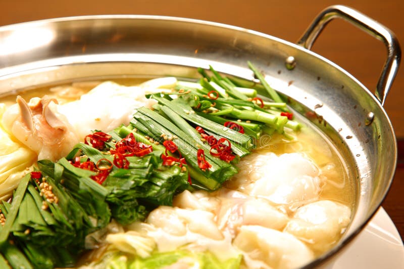 Nabe Japanese Hot Pot Dishes Including Prawns, Salmon, Pork, Vegetables ...