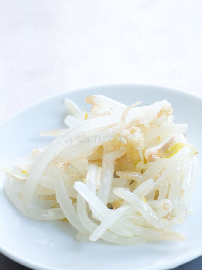 Japanese Cuisine, Bean Sprouts Salad Stock Image - Image of table ...