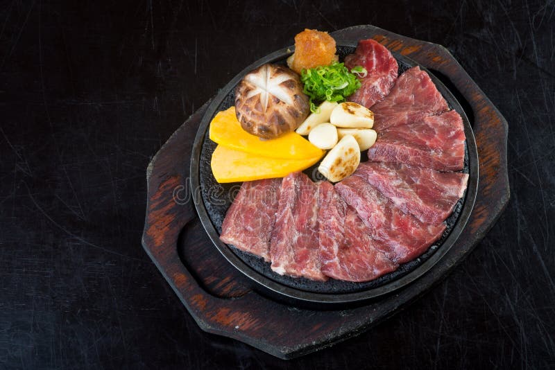Japanese Cuisine. Beef Cube on the Background Stock Image - Image of ...