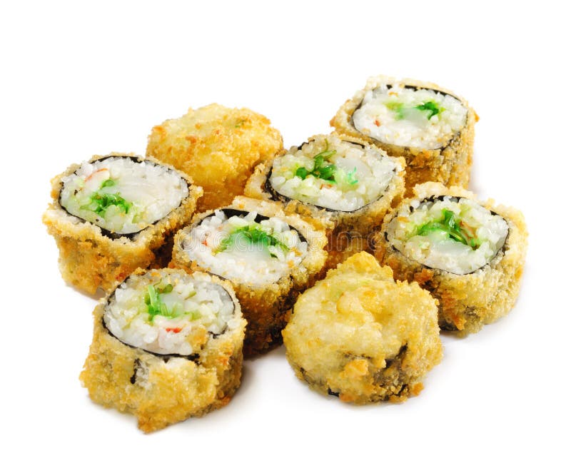 Japanese Cuisine - Deep-fried Sushi Roll Stock Photo - Image of east ...