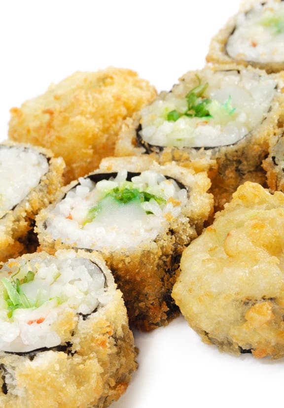 Japanese Cuisine - Deep-fried Sushi Roll Stock Image - Image of ...