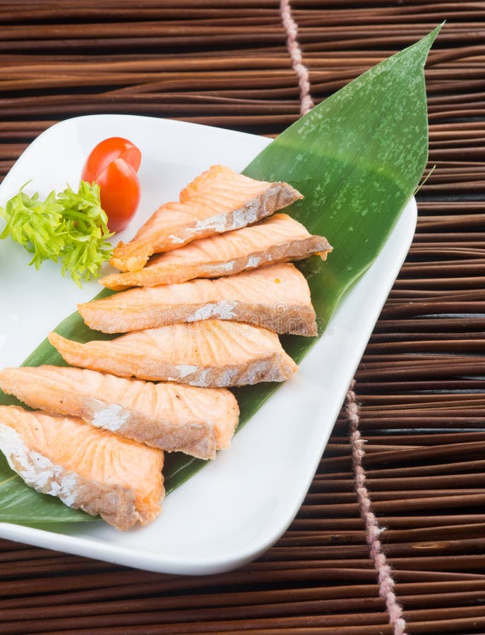 Japanese Cuisine. Fried Fish on the Background Stock Photo - Image of ...