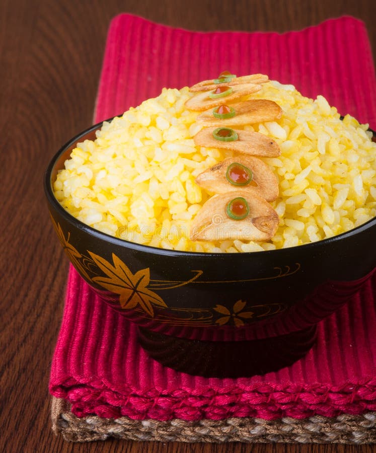 Japanese Cuisine. Ginger Fried Rice on the Background Stock Photo ...