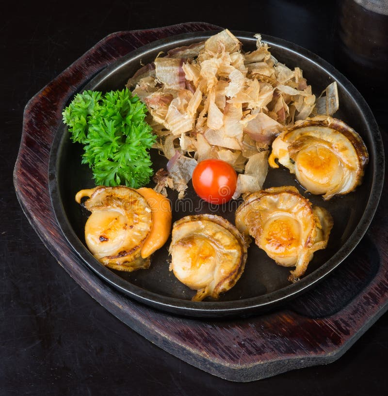 Grilled Shell and Eel at Tsukiji Fish Market in Tokyo Stock Photo ...