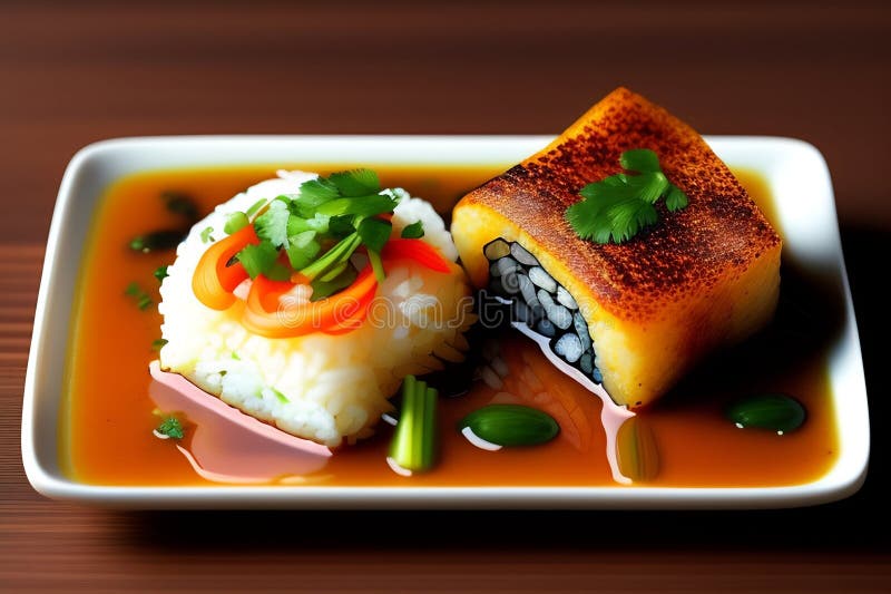 Japanese Cuisine - Maki Sushi with Rice and Vegetables Stock ...