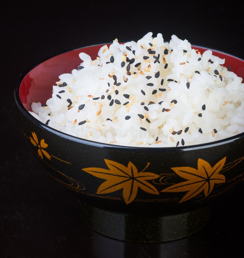 Japanese Cuisine. Rice on the Background Stock Photo - Image of wooden ...