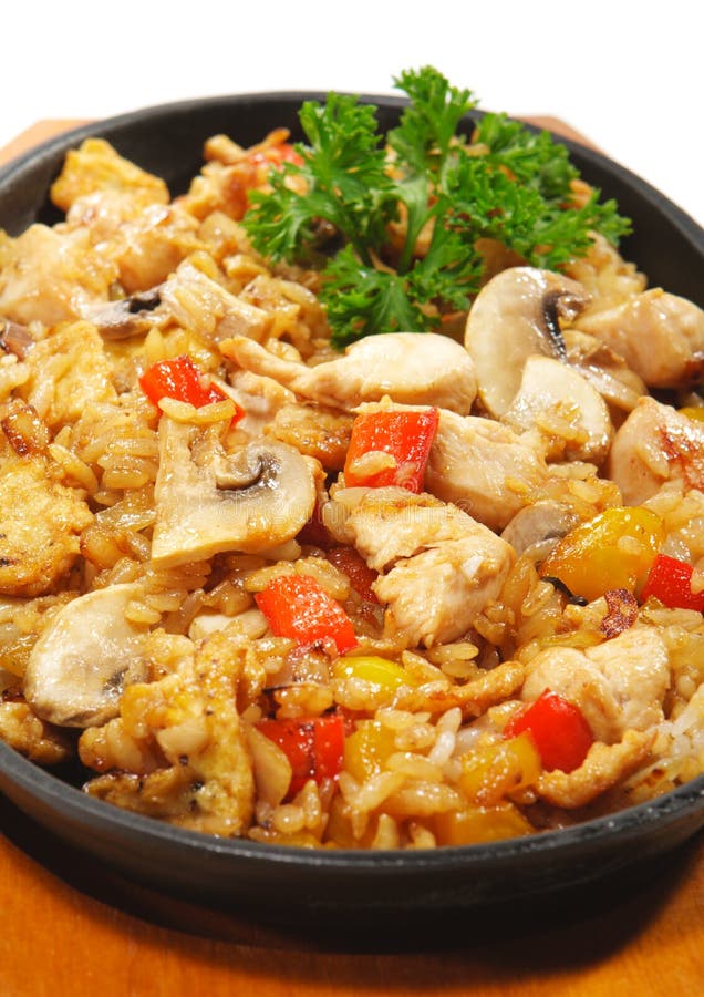 Japanese Cuisine - Rice with Chicken Meat Stock Image - Image of fresh ...
