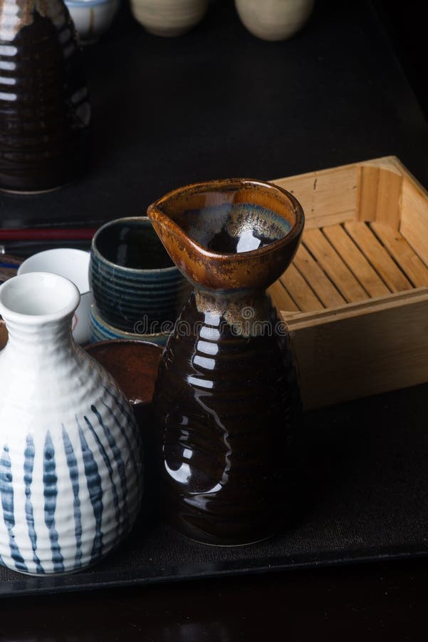 Japanese Sake set stock image. Image of asian, bamboo - 57170191