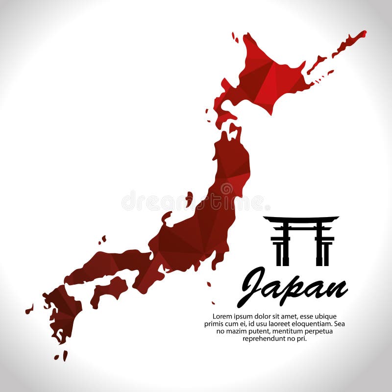 Japanese Culture Map Poster Stock Vector - Illustration of travel ...
