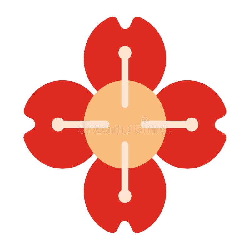 Japanese Culture Red Flower Stock Vector - Illustration of folklore ...