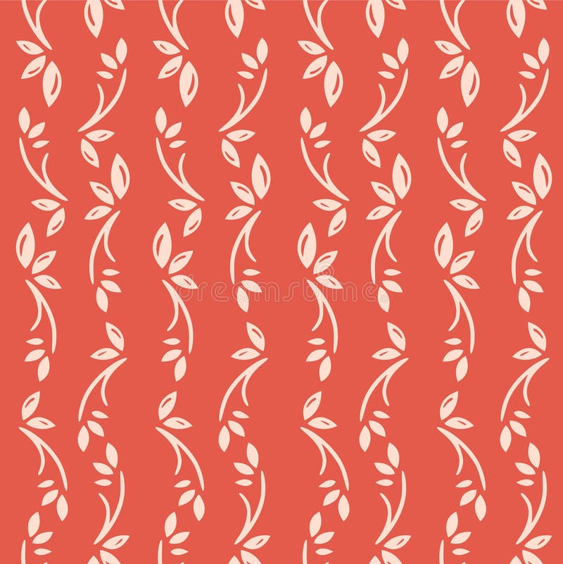 Japanese Curl Leaf Branch Stripe Vector Seamless Pattern Stock Vector ...