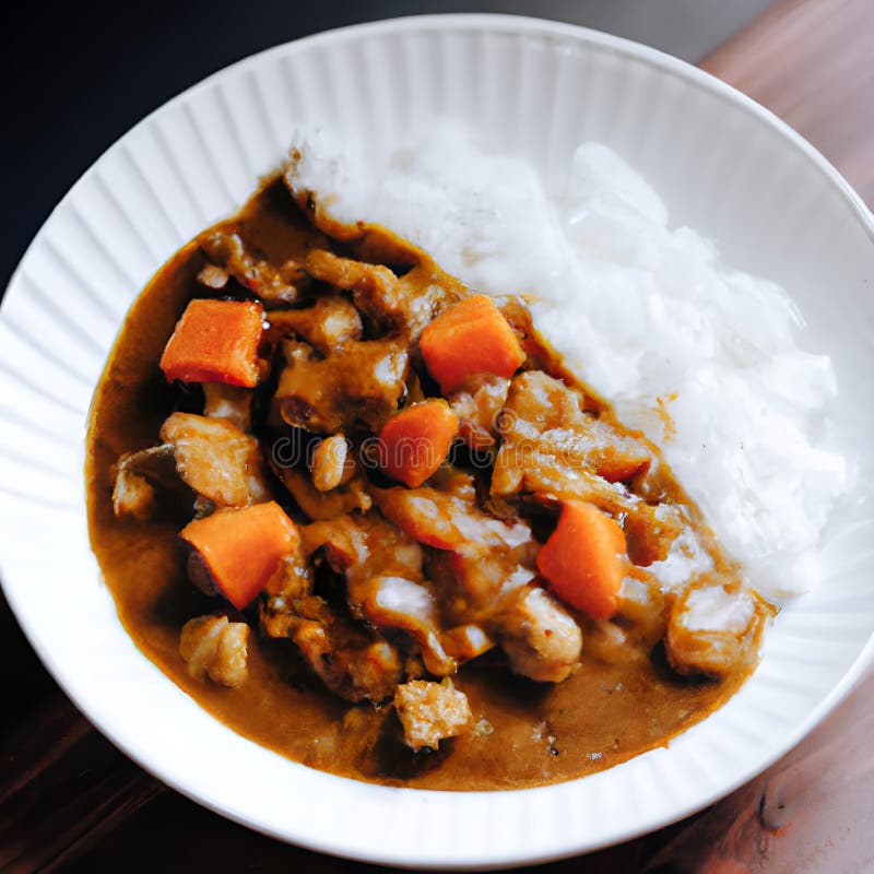 Japanese Curry rice stock illustration. Illustration of cooking - 303868408