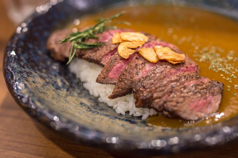 Japanese Curry Rice with Wagyu Beef in Japanese Style Restaurant Stock ...