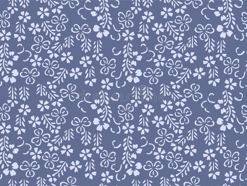 Japanese Cute Flower Motif Vector Seamless Pattern Stock Illustration ...