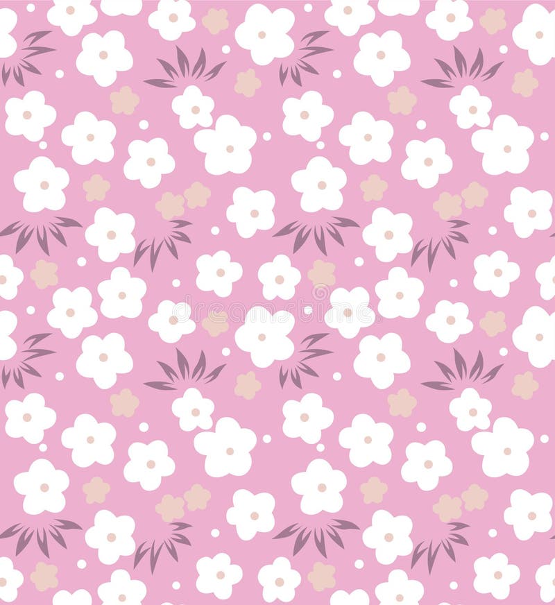 Japanese Cute Leaf Branch Vector Seamless Pattern Stock Vector ...