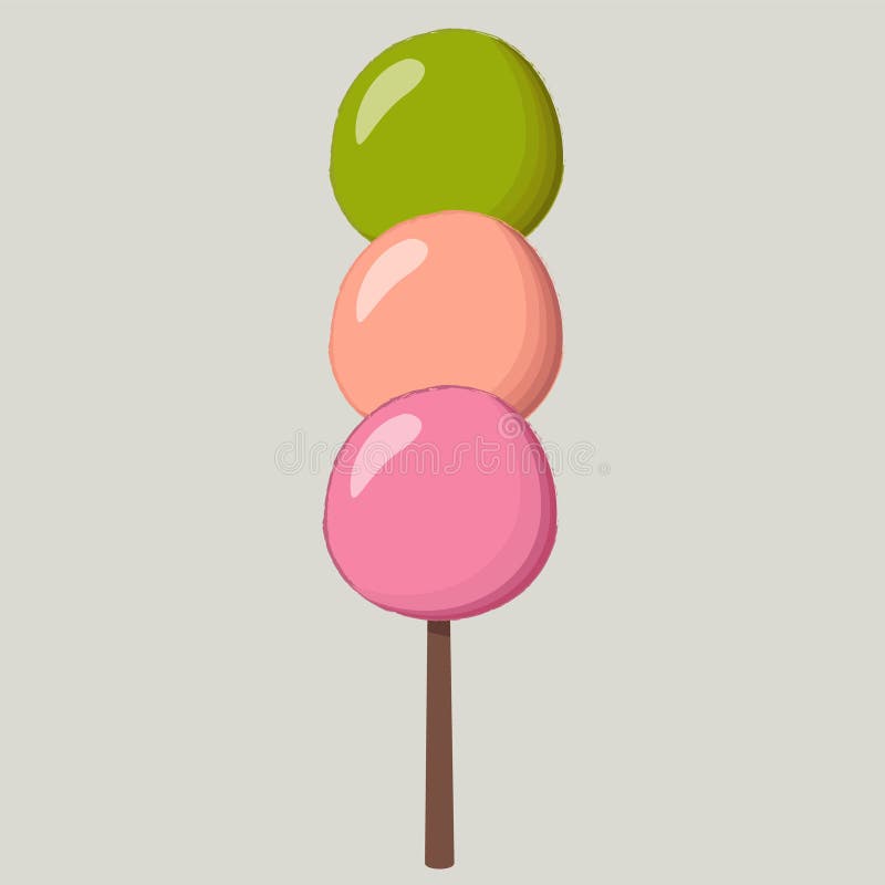 Japanese Dango. Flat Vector Illustration. Asian Food. Stock Vector ...