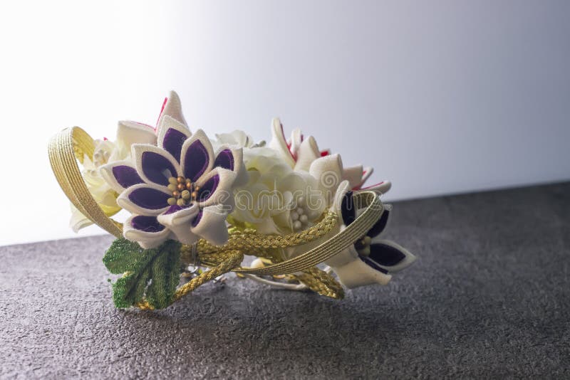 Japanese Decorative Hair Pin on a Stone Pattern Board. Stock Photo ...