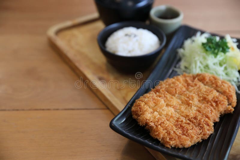 Japanese Deep Fried Pork Cutlet with Rice, Japanese Food Stock Image ...