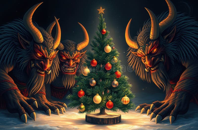 Japanese Demons Figure in a Christmas Scene at 23-11-2024 Stock ...