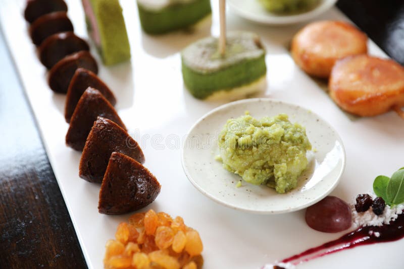 Japanese Dessert Mix on a Dish Stock Image - Image of mochi, close ...