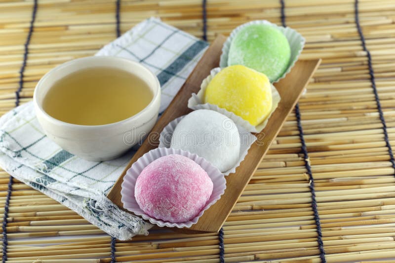 Japanese Desserts Made of Sticky Rice. Stock Photo - Image of chewy ...