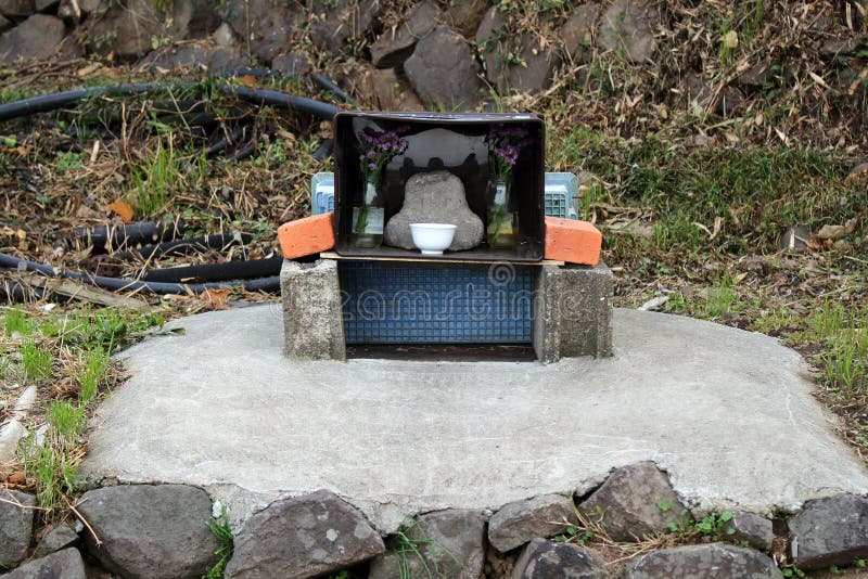 Japanese Devotion or Worship on Stone Stock Image - Image of buddhism ...