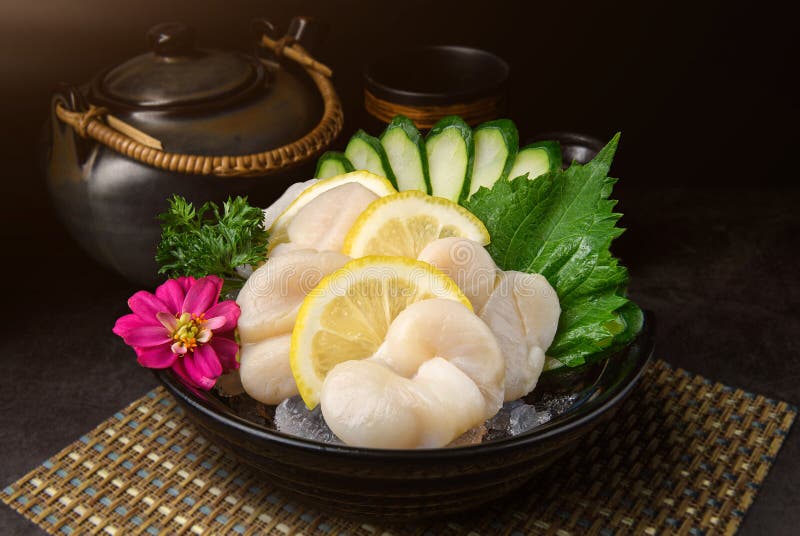 Hotate sashimi stock photo. Image of freshness, shell - 294234592