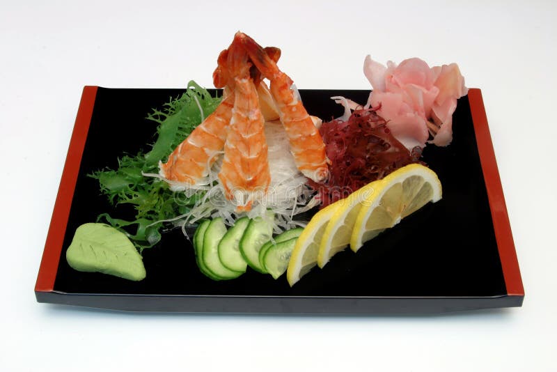 Japanese dish of shrimp stock image. Image of refreshment - 39298585