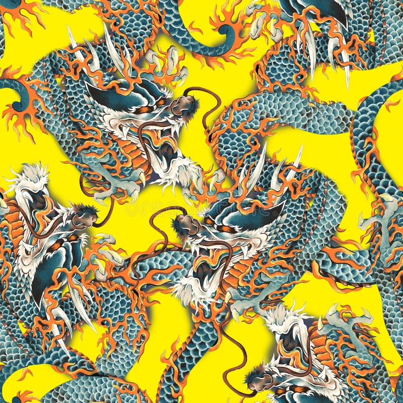 Japanese Dragon Pattern Stock Illustrations – 10,443 Japanese Dragon ...
