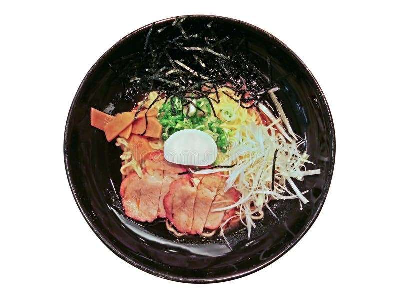 Japanese Dry Ramen on White Background Stock Photo - Image of onion ...