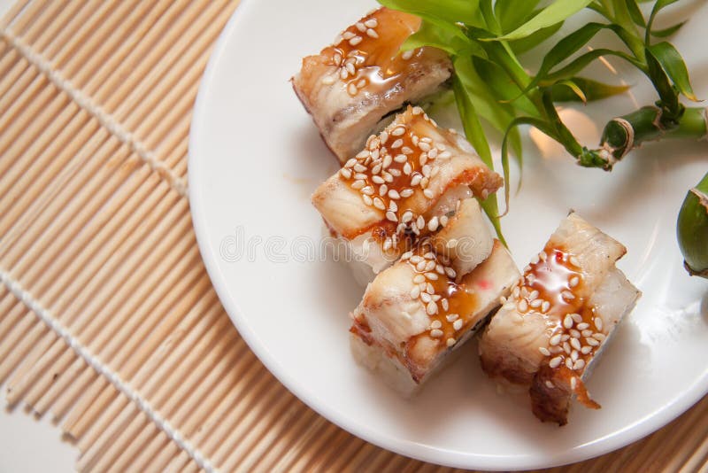Japanese eel rolls stock image. Image of maki, maguro - 60111583