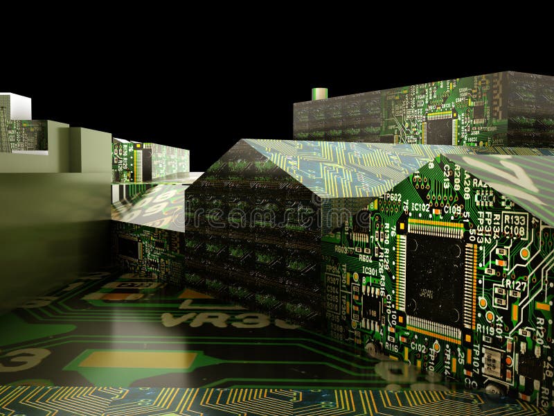 Japanese Electronic Factory Stock Illustration - Illustration of area ...