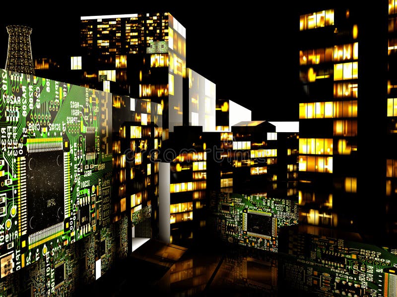 Japanese Electronic Factory Stock Illustration - Illustration of ...