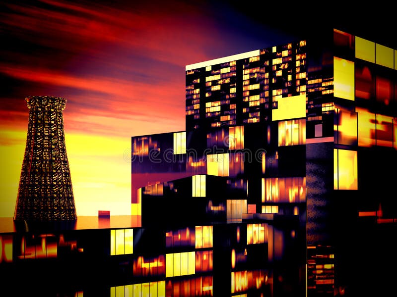 Japanese Electronic Factory Stock Illustration - Illustration of ...