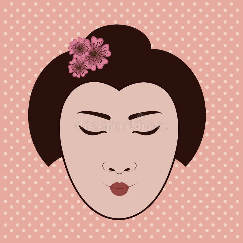 Japan. Vector Geisha Face with Traditional Make-up Stock Vector ...