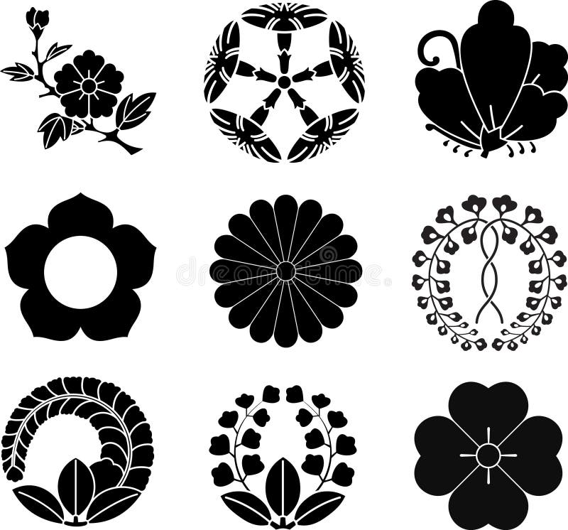 Japanese Family Crests stock vector. Illustration of symbol - 22338099