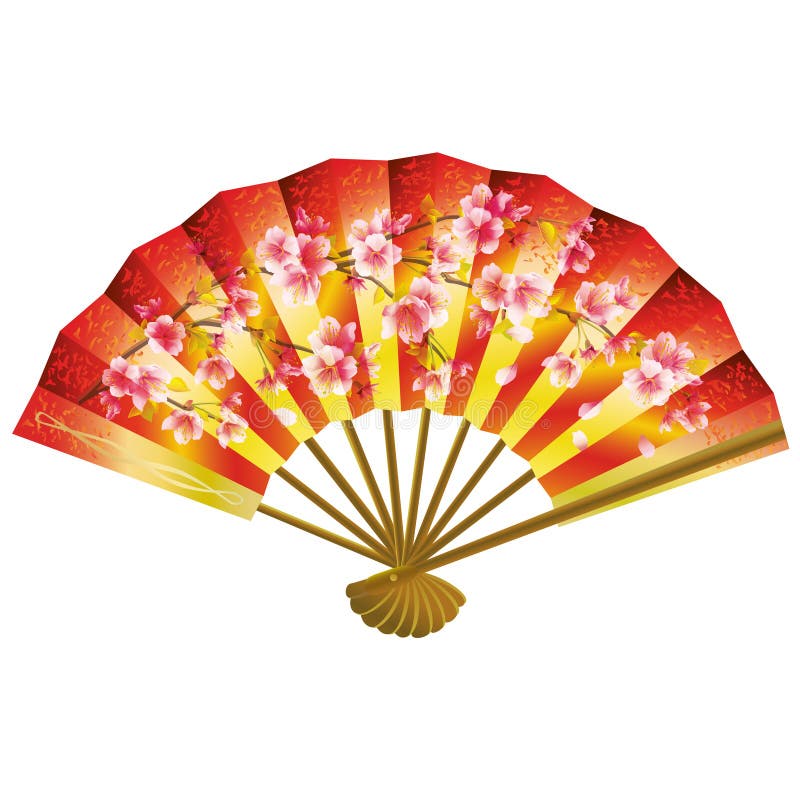 Red Fan Decorative Ornament Japanese Stock Vector - Illustration of ...
