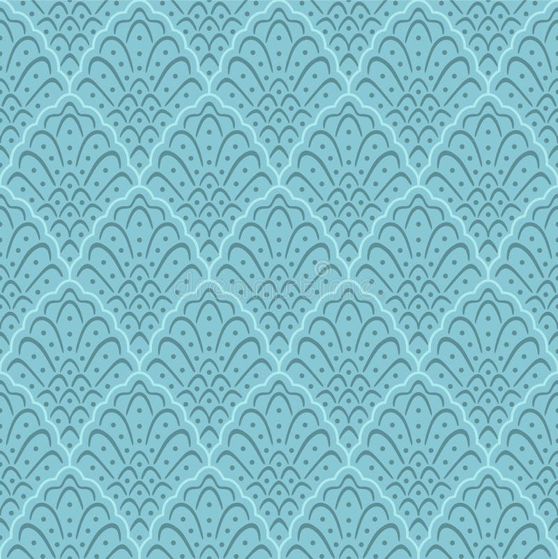 Japanese Feather Fan Wave Vector Seamless Pattern Stock Vector ...