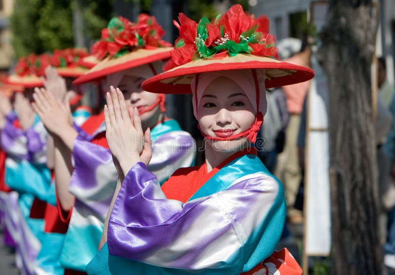 Japanese Festival Dancers editorial image. Image of celebration - 12667790