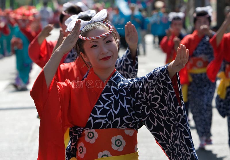 Japanese Festival Dancers editorial stock photo. Image of colors - 12667803