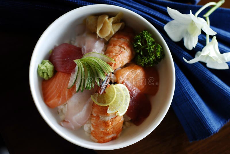 Japanese fish based dish stock image. Image of herb, fresh - 8588401